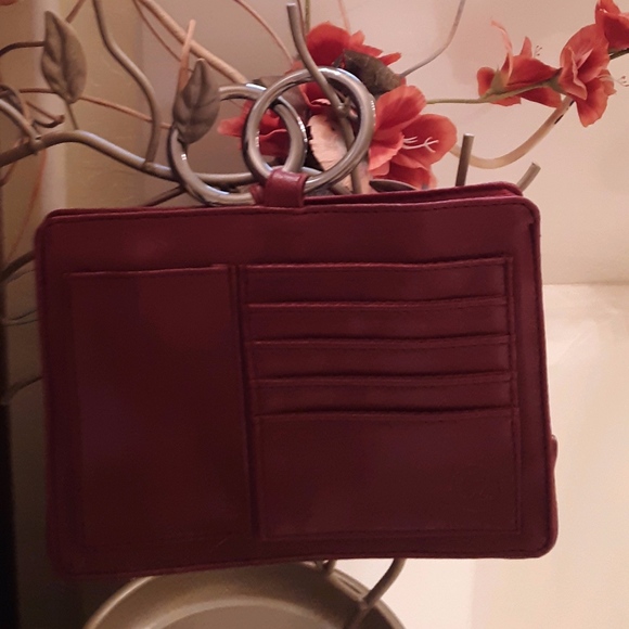 Bags | Burgundy Leather Pouchee Handbag Organizer | Poshmark